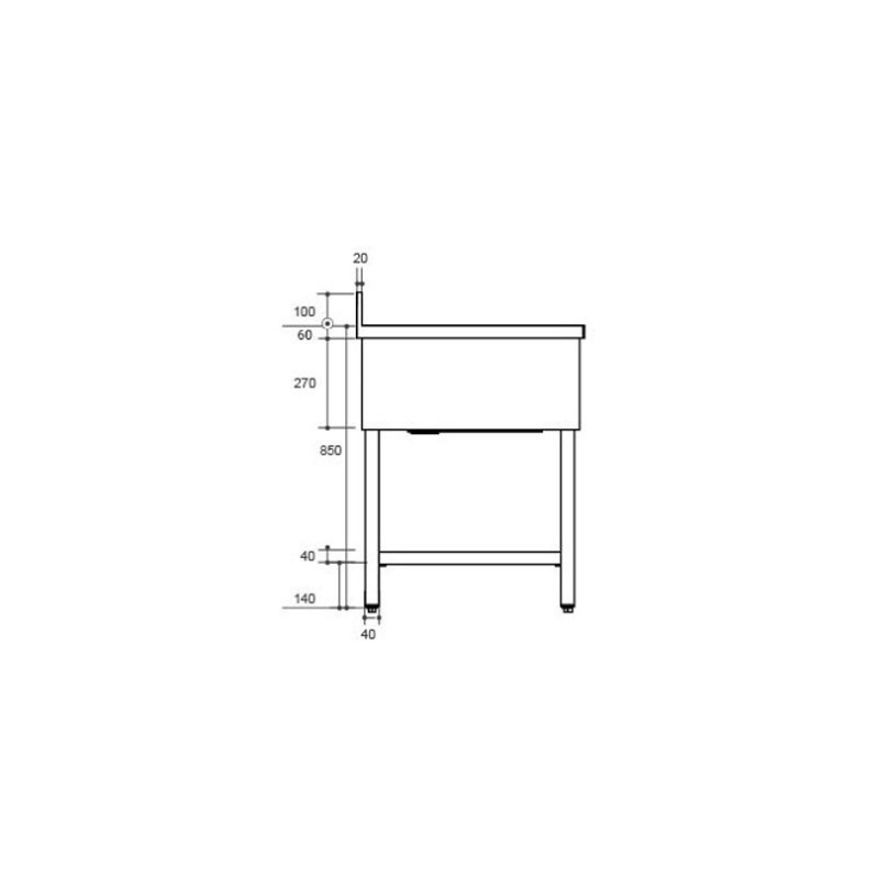 Equipement professionnel cuisine - %category_name% : Plonge inox - AISI 304 - 1400 (L) x 700 (P ...