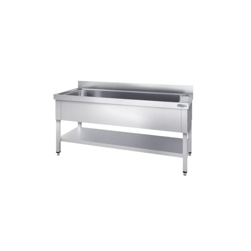 Plonge inox avec fond - 1000x600mm - 1 cuve